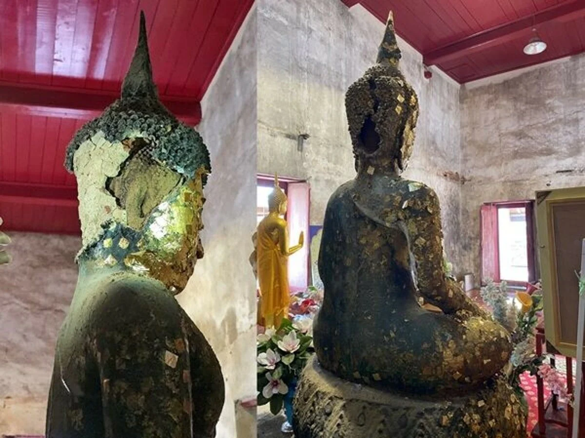 Thailand. Cracks in 300-year-old Buddha statue in Samut Sakhon reveal ...